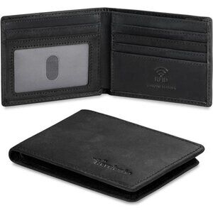 Bags | Real Leather Bifold Wallet Slim Minimalist Bac | Poshmark